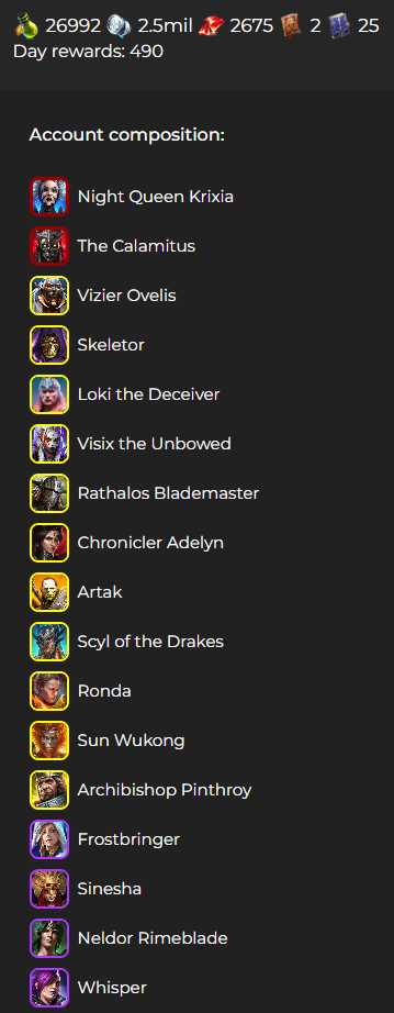 Quinx[STARTER][Double Mythical]+Night Queen Krixia+The Calamitus+Vizier ...