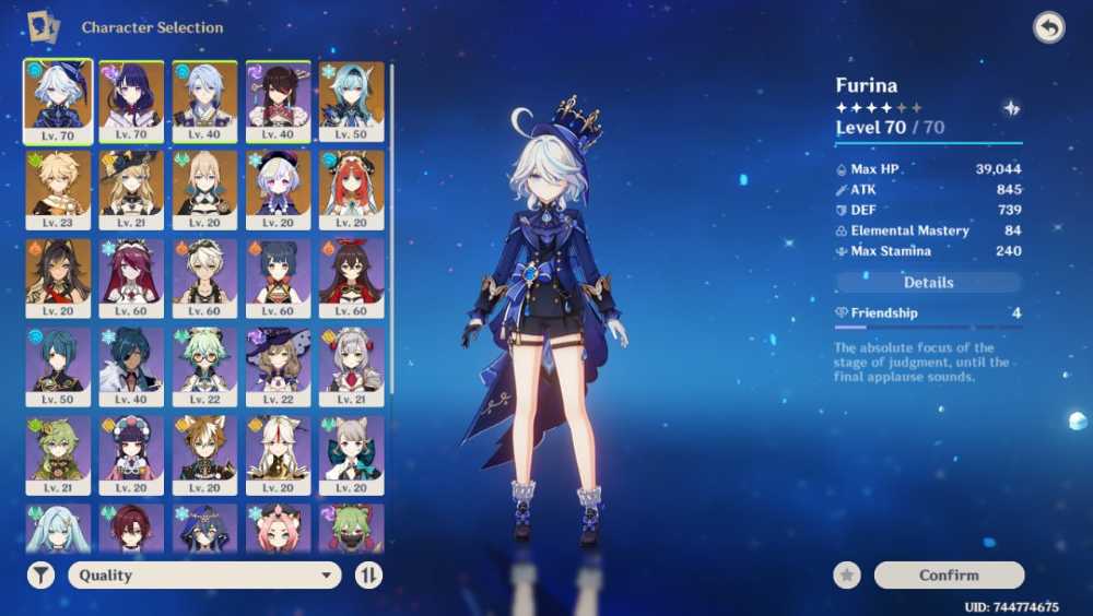 AR 50 FURINA AYATO NILOU NAVIA EOLA RAIDEN + 4 STANDARD CHARACTERS, Any ...
