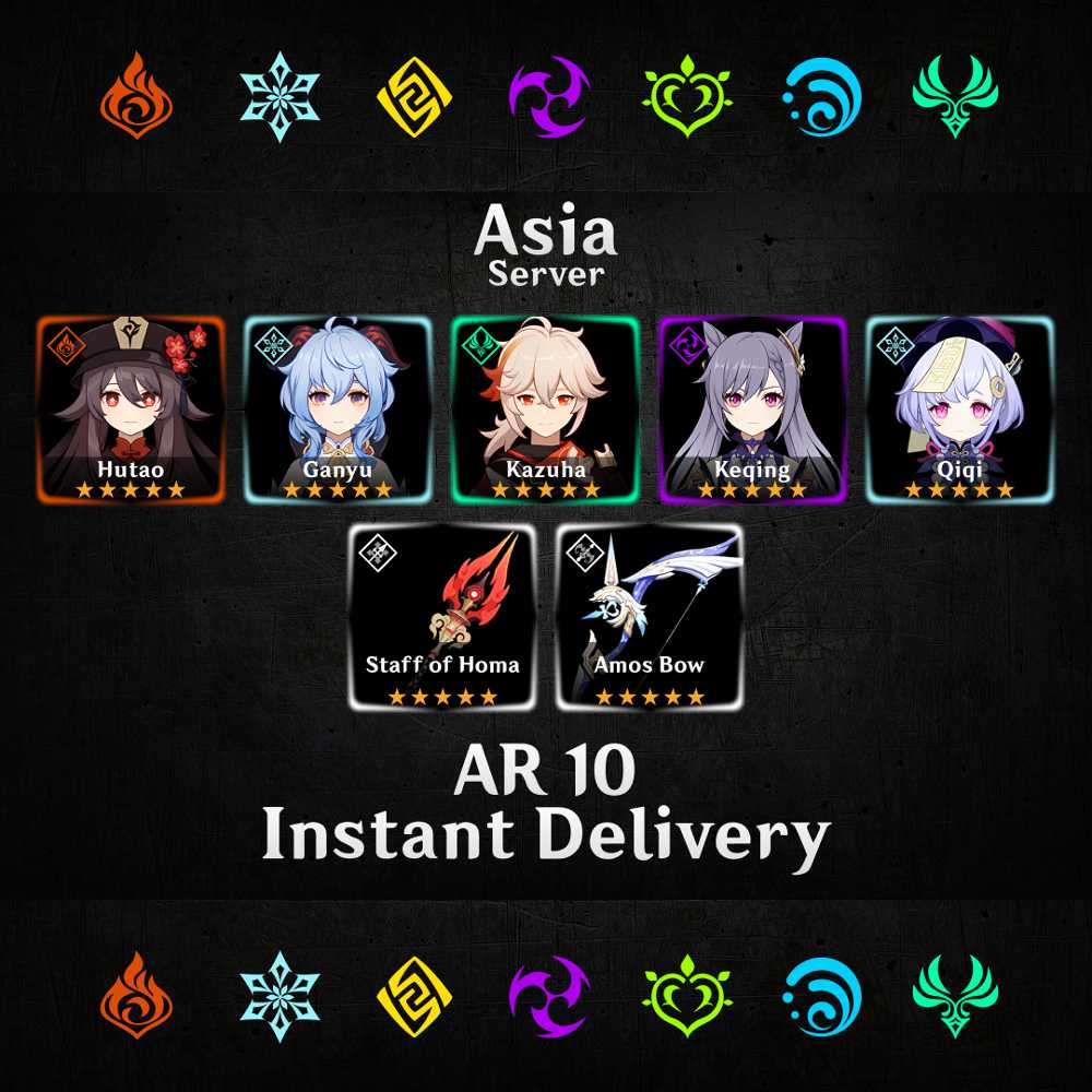 [ Asia ] AR 10 | UID 82 | Hutao + Staff of Homa + Ganyu + Amos Bow ...