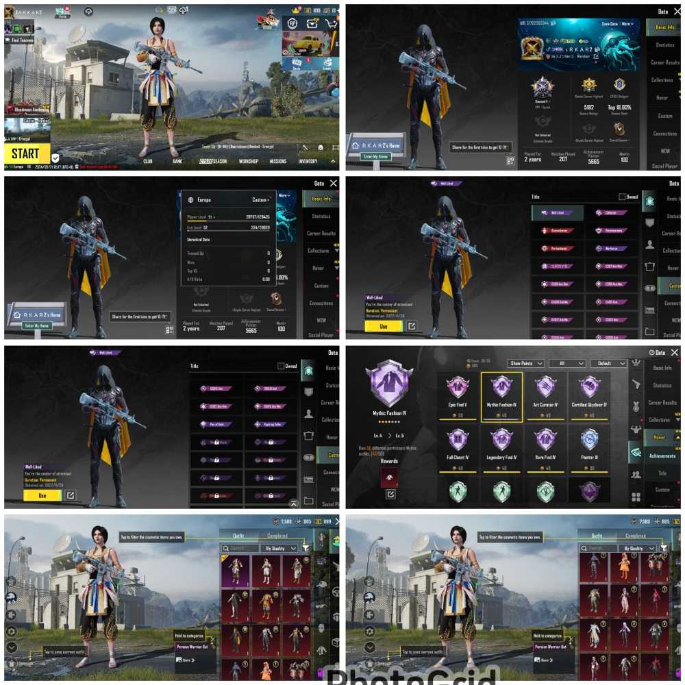 (2) M416 GLACIER (KILL MSG)"M762 (KILL MSG)"UMP+MACHETE+DP LVL 2"8 LAB GUN BASIC"MYTHIC FASHION ...