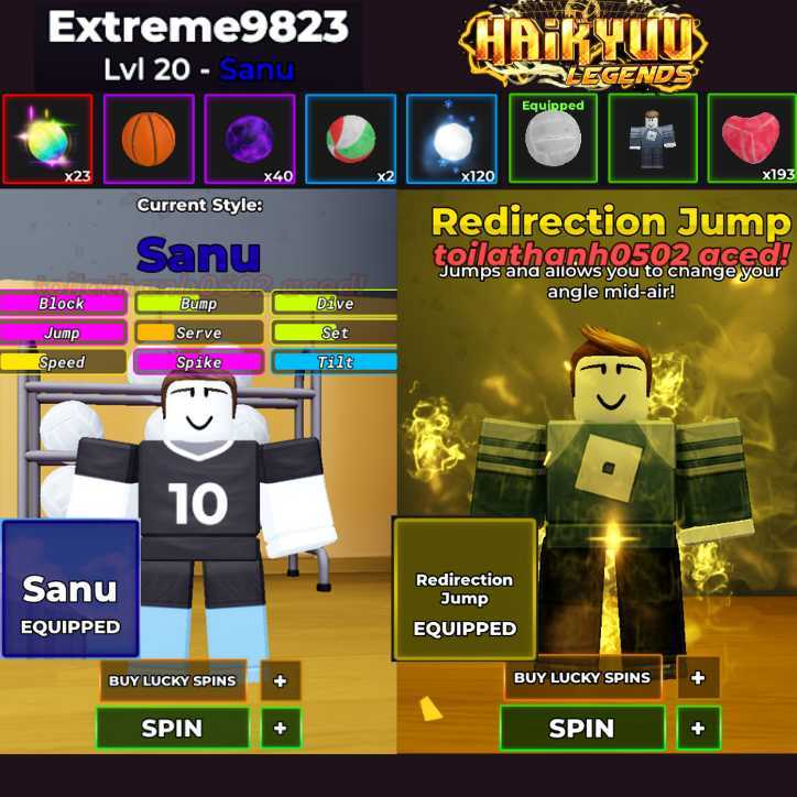 ROBLOX | Haikyuu Legends | Sanu | Redirection Jump | LV:20 | Unverified ...
