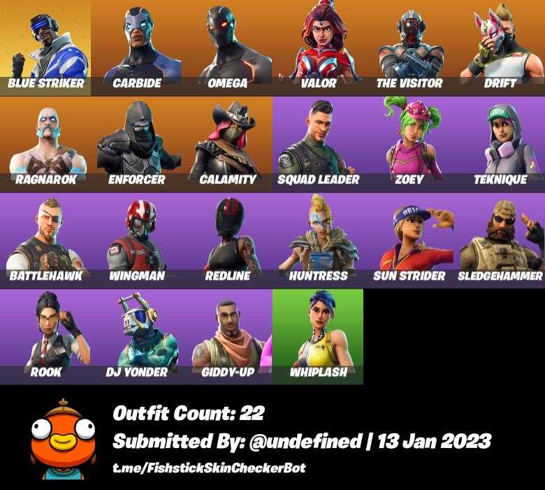 22 SKINS - OMEGA - DRIFT - CARBIDE - VALOR - CALAMITY - RAGNAROK ...
