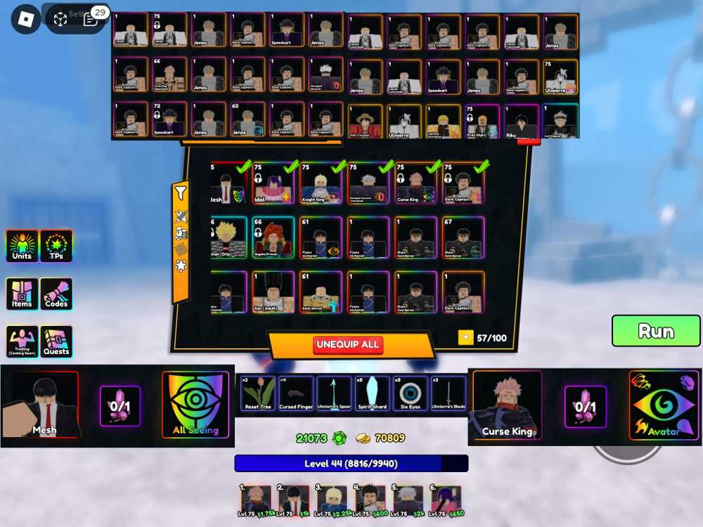 Anime Last Stand | Ultimate Unit All Seeing Technique Mesh | Avatar ...