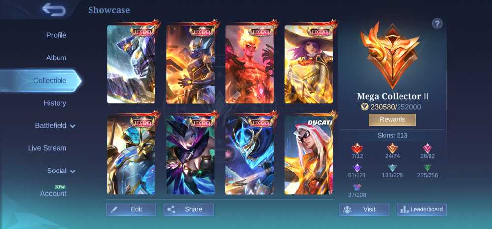 MEGA COLLECTOR ️ 7 LEGEND | 500+SKINS Haya Exo Granger|| Magic Wheel ...
