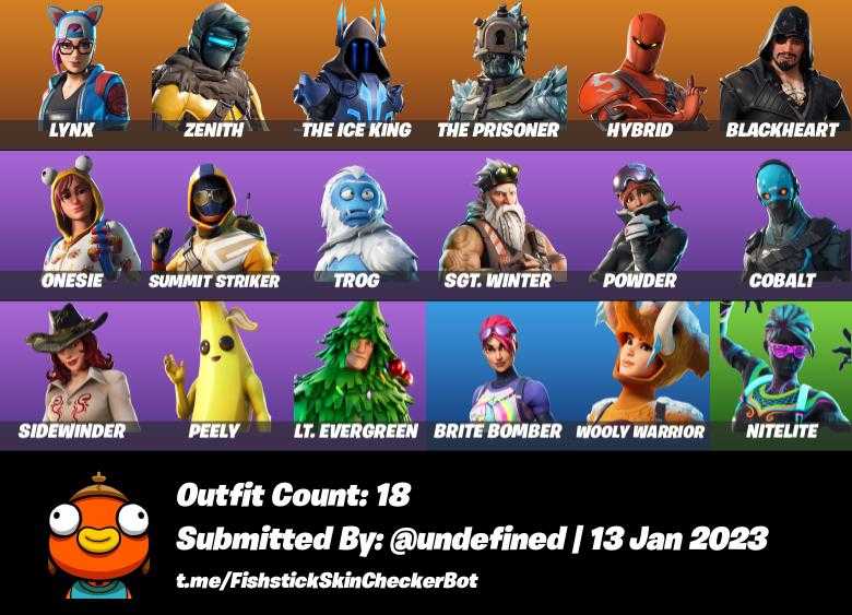 18 SKINS - LYNX - BLACKHEART - HYBRID - PEELY - BRITE BOMBER - NITELITE ...