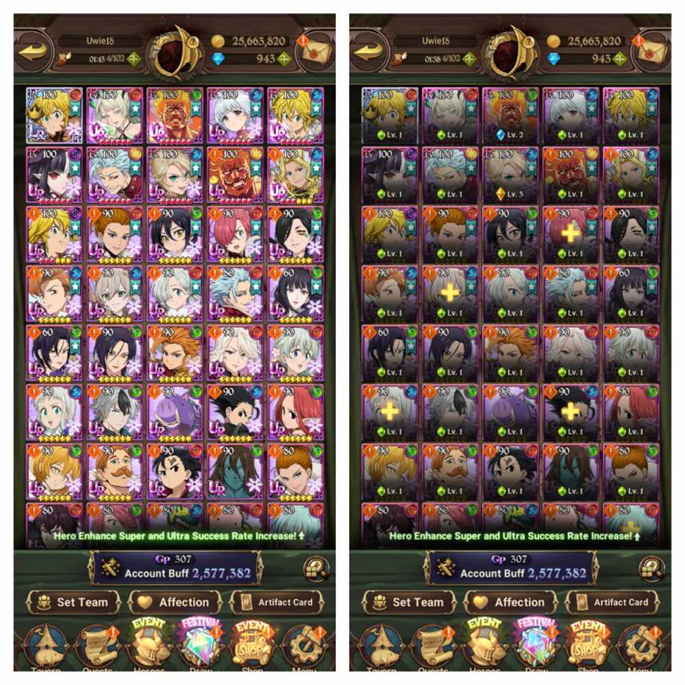 GLOBAL 900+ | 4hero basic UR (Thor + Escanor the indomitable + DK ...