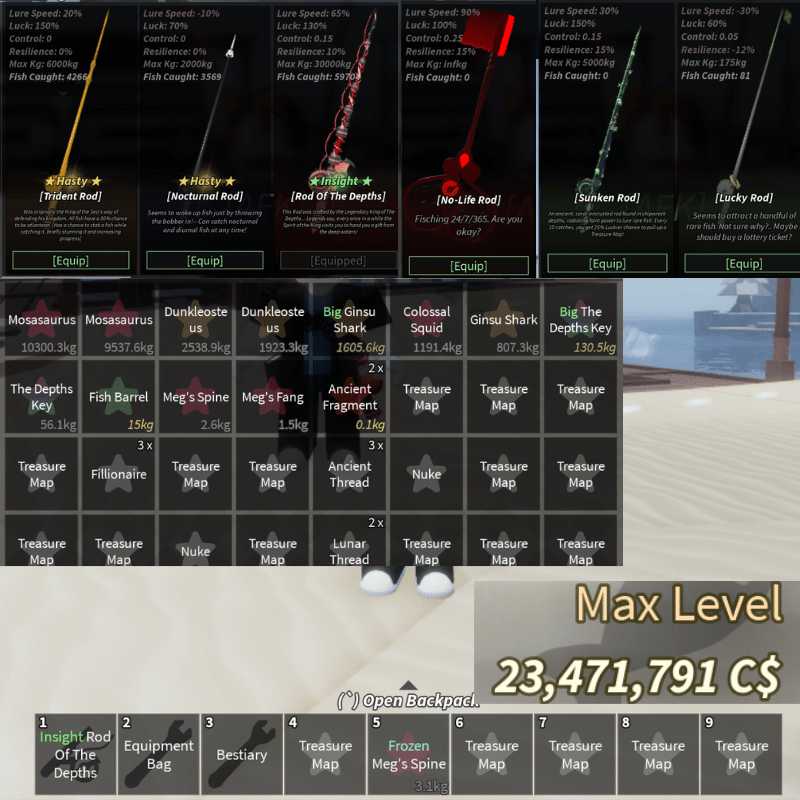 ID97Fisch: Level 750 Max 23M4 C$ - No-Life Rod , Rod of the Depths ...
