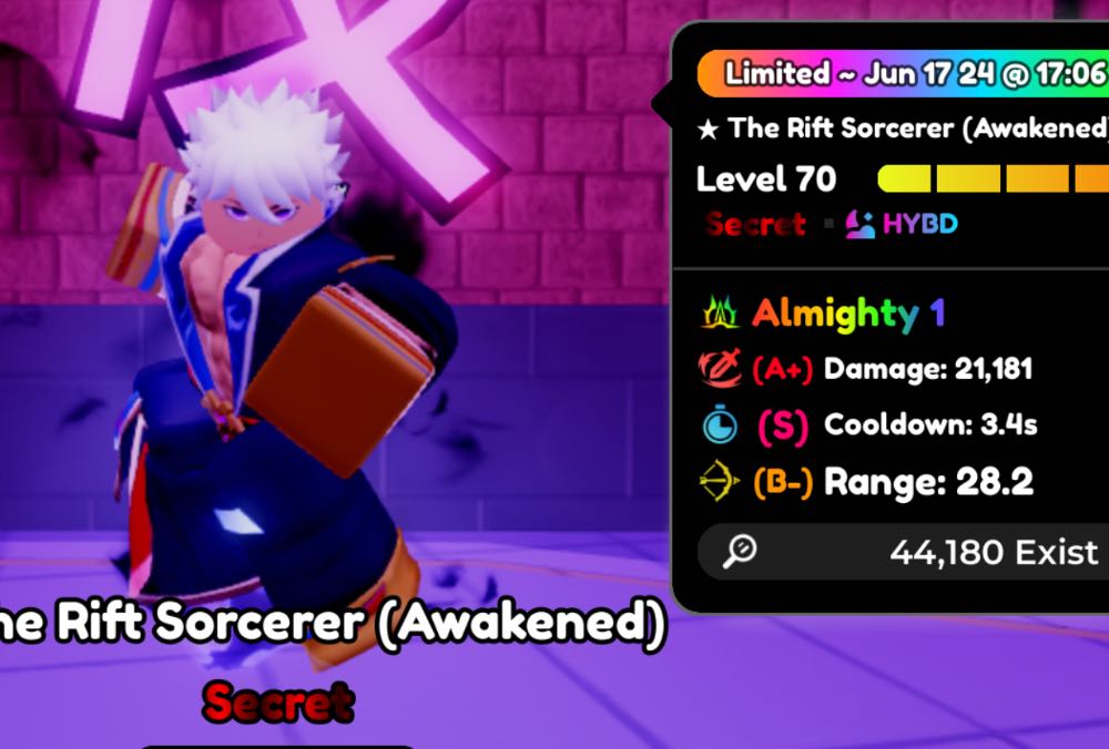 Almighty Rift Sorcerer EvoA+SB-Anime Defenders AD