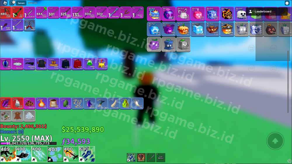 Blox Fruits| Lv2550 | Godhuman + Hallow Scythe + Soul Guitar | Full Skill Mammoth | Full Body ...
