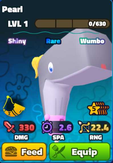 Spongebob TD Tower Defense | Shiny Wumbo 5 Star Pursuit Pearl ...