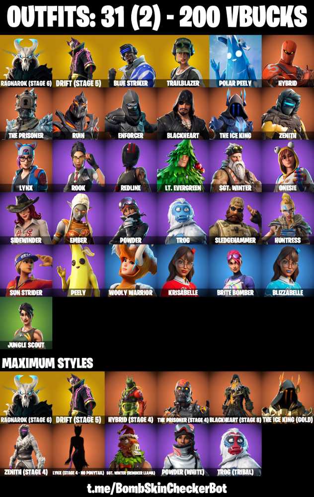 PC/PSN/XBOX 31 SKINS Trailblazer , Ragnarok Max , Drift Max , Blue ...