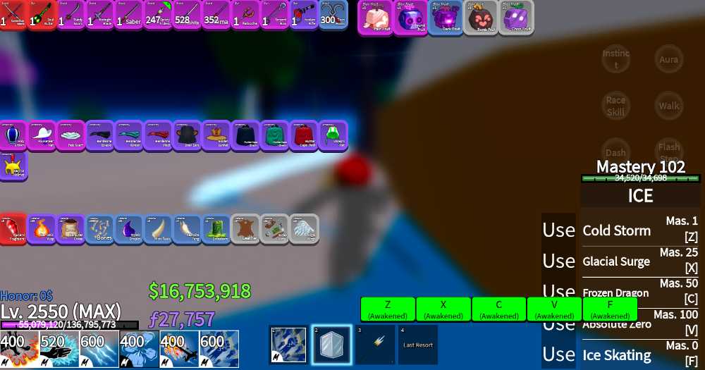 [Blox Fruits]Lvl 2550+GODHUMAN+CDK+SG+ rainbow haki+ V3Human+ Fully awakened ICE fruit lvl.1 ...