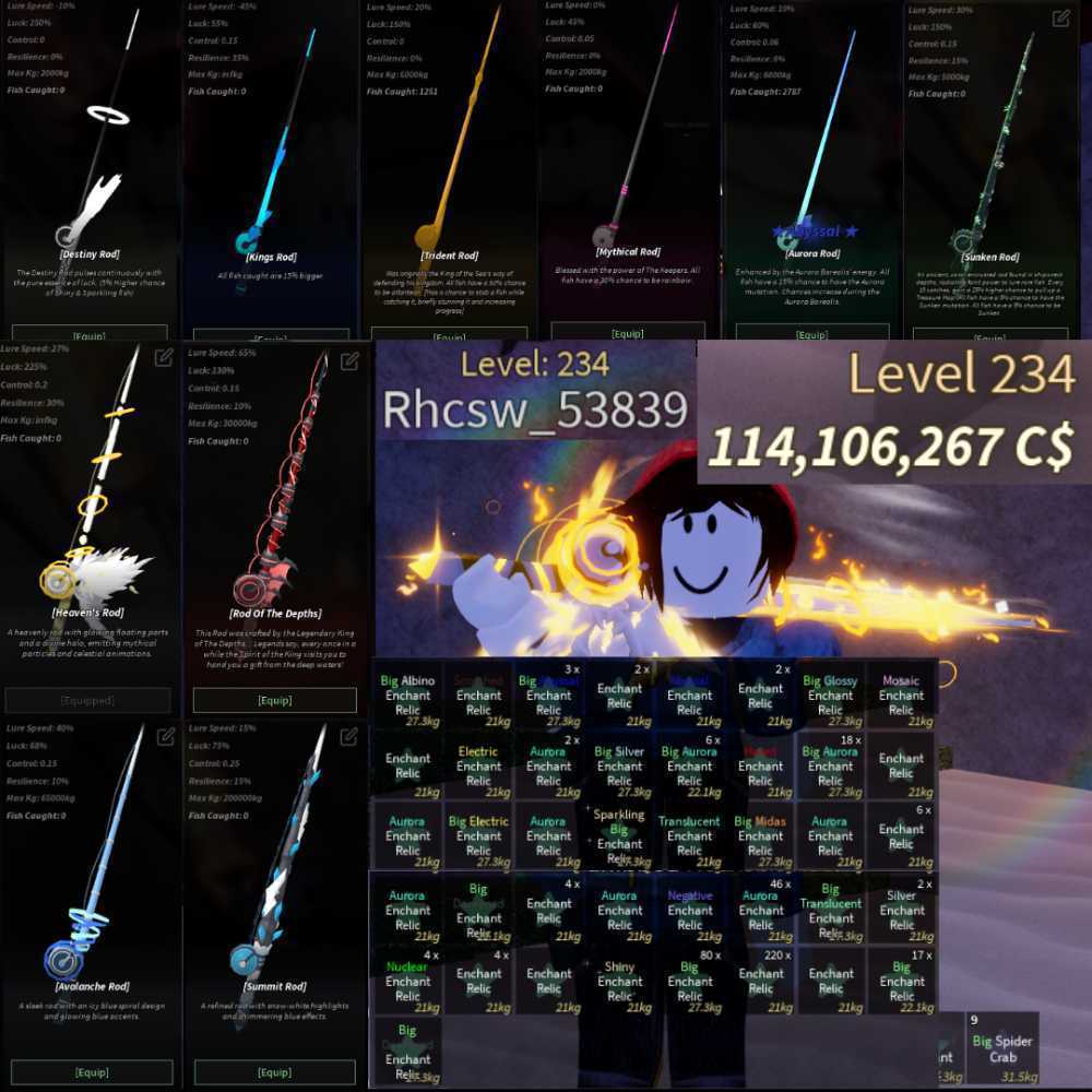 Lv 234 | 114,000,000 Cash | New Heaven s Rod | Rod Of The Depths ...