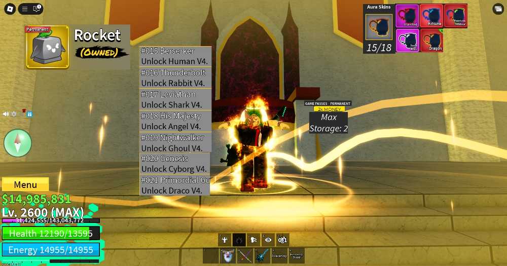 All Race V4(Draco full gear), Sanguine Art/Godhuman, 37 Swords, 12 Guns ...
