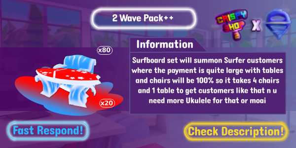 ++Bonus | (x20) 2 Wave Pack (Set) | My Restaurant | CrispyShop