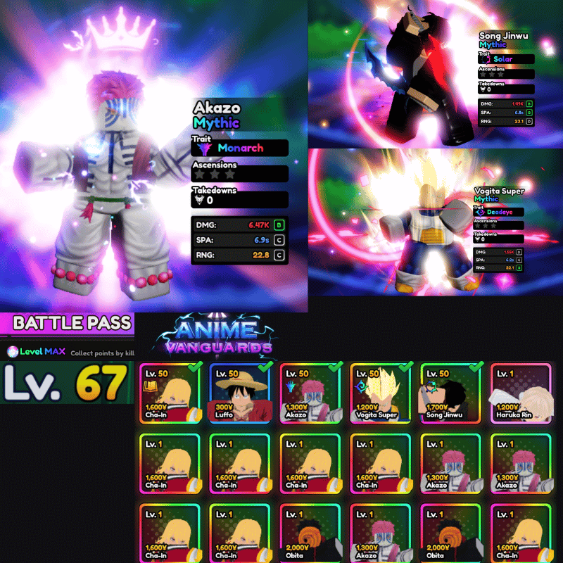 ID419 Akazo Monarch, Song Jinwu Solar,Vogita Deadeye Anime Vanguards ...