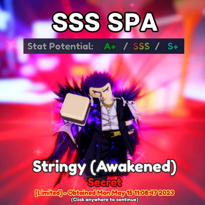 A346Stringy Evo SSS SPA- Anime Adventures - Instant Delivery