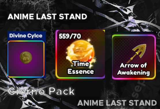 Giorno Evo Pack | Anime Last Stand - Divine Cycle - Time Essence ...