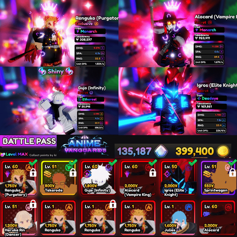 ID866 2 Monarch : Renguko Monarch Evo,Alocard Monarch,Shiny Gujo Secret ...