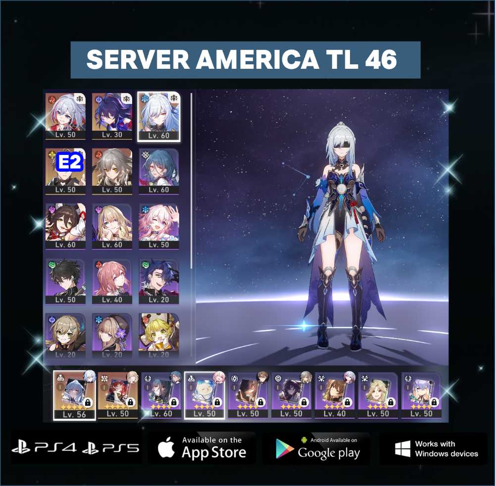 ⭐️SERVER AMERICA TL 46 (NOT ASIA) ⭐️ Jing Liu + I shall be my own Sword + Topaz + Seele + Welt ...