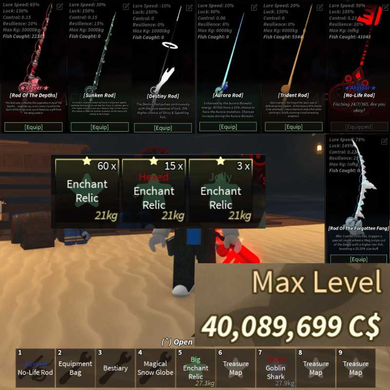 SALEID479Fisch: Level 750 Max 40M C$ - Rod of the Forgotten Fang, No ...