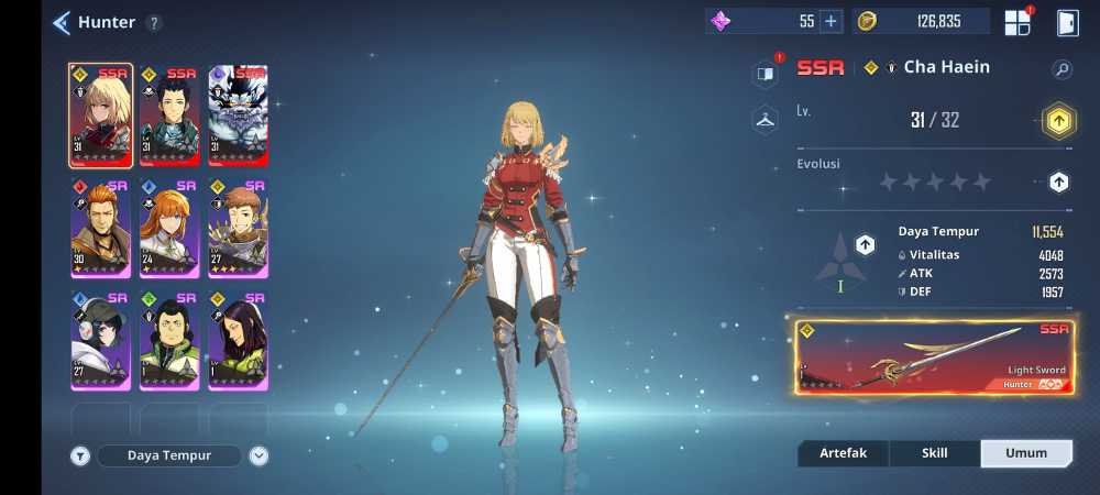 Lv 32 mid game SSR 3 WEAPON SSR LIGHT SWORD