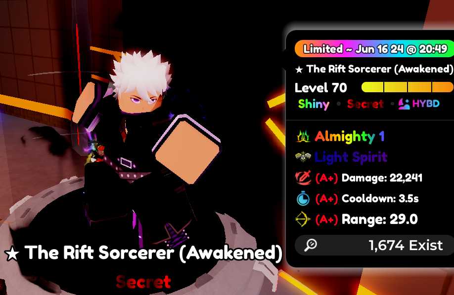 Almight Shiny Gojo (250k Gems Gift) Instant Delivery The Rift Sorcerer ...