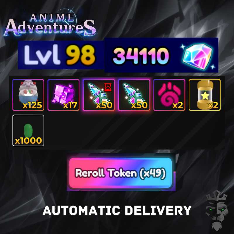 AA16 Level 98 - 34k Gems - Trait Reroll - Anime Adventures - Instant ...