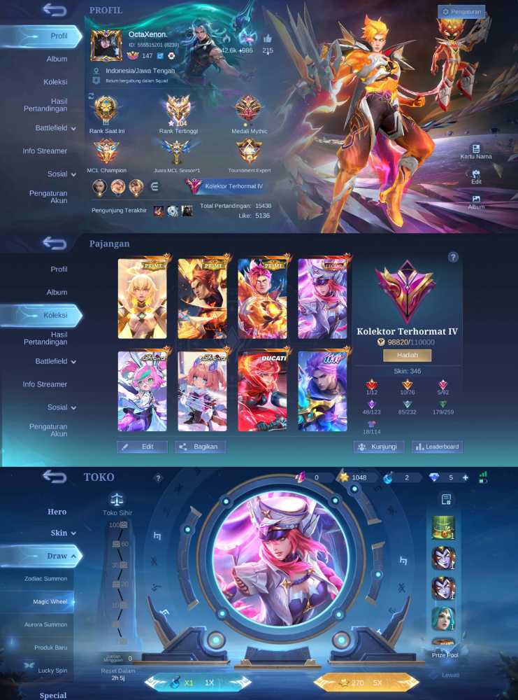 Lv 147 Skin 346 | Legend Freya Prime Beatrix Claude and Yu Zhong Ducati ...