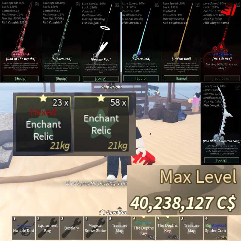 SALEID478Fisch: Level 750 Max 40M C$ - Rod of the Forgotten Fang, No ...