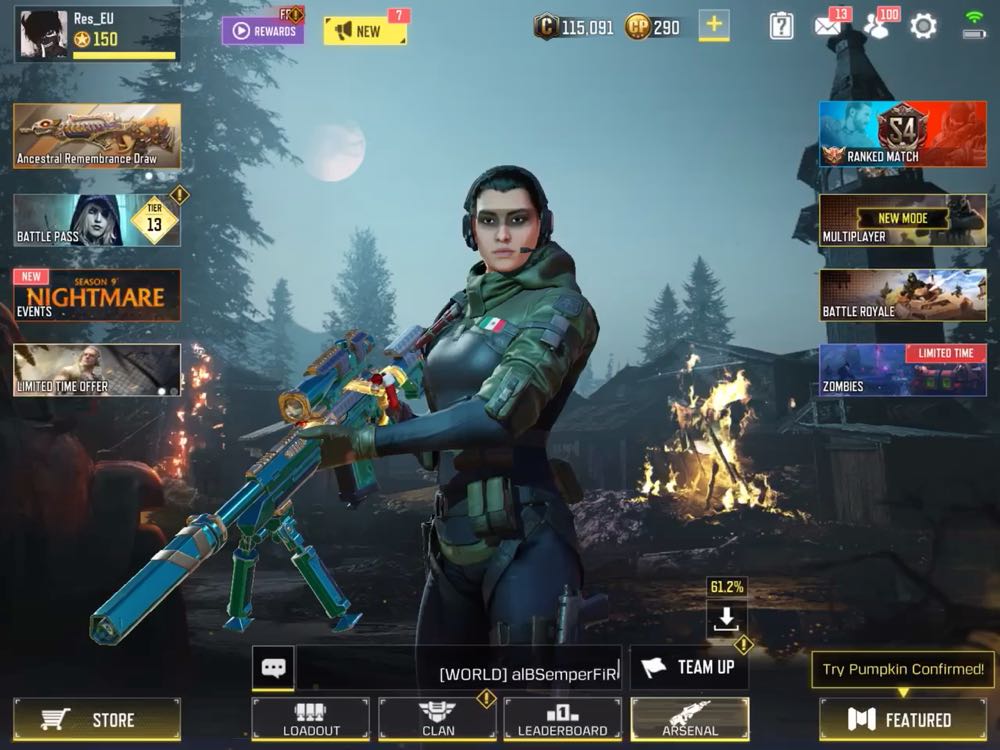 DLQ Holidays Diamond Account with other gun and Character Skins