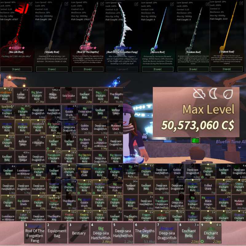 Fisch | Level 750 Max- 50m C$ | Rod of the Forgotten Fang, No-Life Rod ...