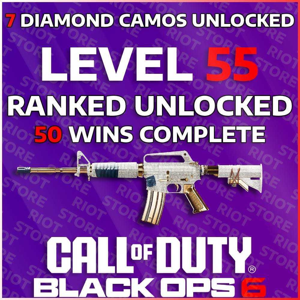 (PC-XBOX) BO6 Ready Rank - 55 Level - 7x AR Diamond Camo - 10 Day Game ...