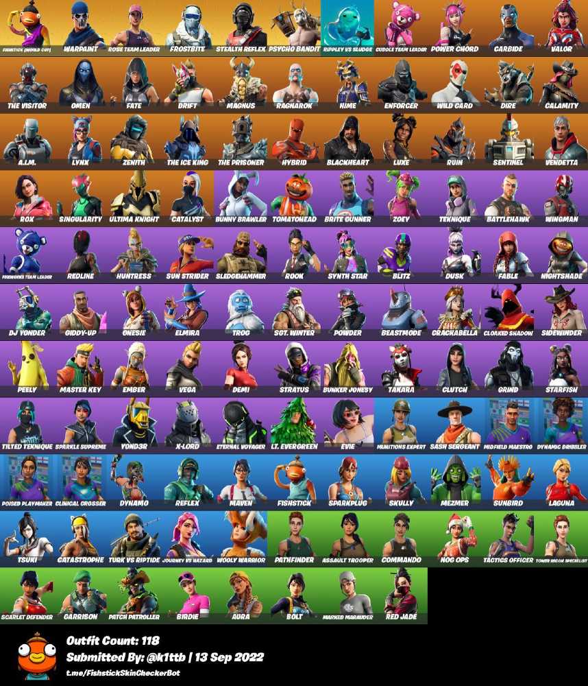 117 skins Stealth Reflex Ragnarok Frostbite Psycho Bandit Reflex PC/XBOX