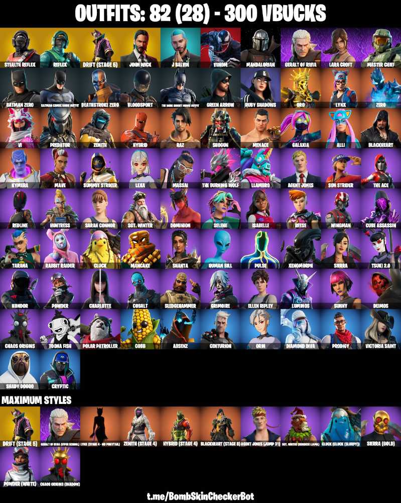 82 SKINS - LEVIATHAN AXE - GO MUFASA - STEALTH REFLEX - JOHN WICK ...