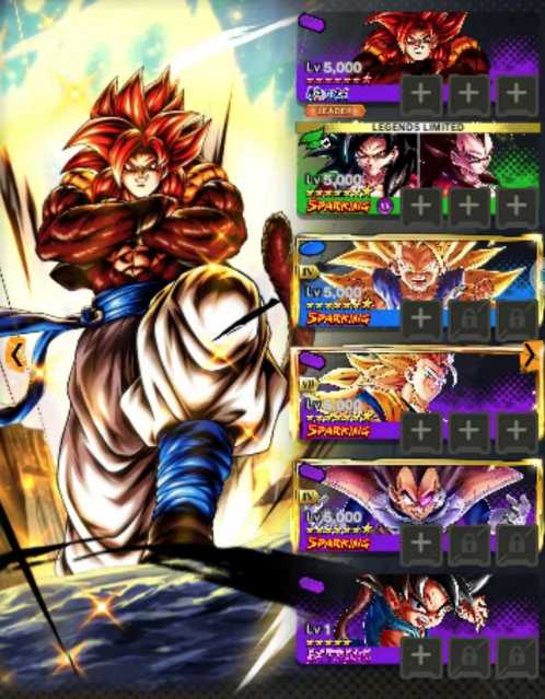 N352 UL SS4 Gogeta 14 stars + Vegeta and Goku + Good Purple ZENKAI - 7 LF