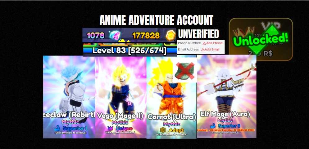 Unique Vegeta / Vego ( Mage II ) | Unverified Anime Adventure Accounts ...