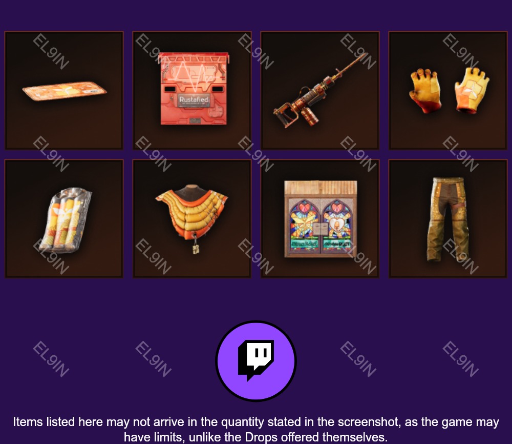 Twitch Drops ️ Charitable Rust 2024 - Direct Relief Rust [Total 8 Items]