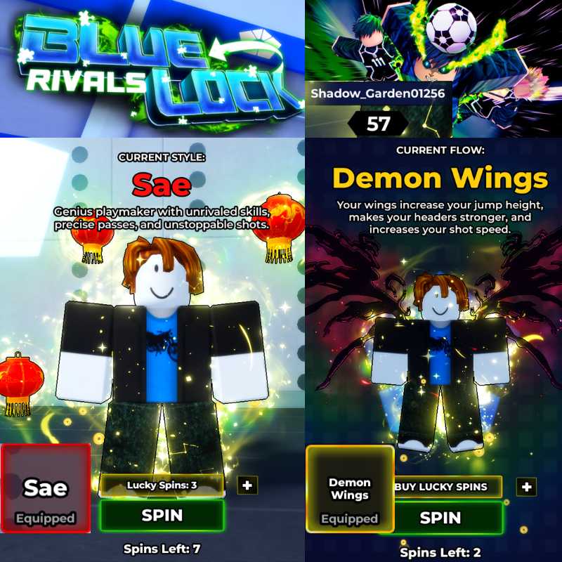 ROBLOX | Blue Lock: Rivals | Style Sae | Flow Demon Wings | Lucky Spins ...