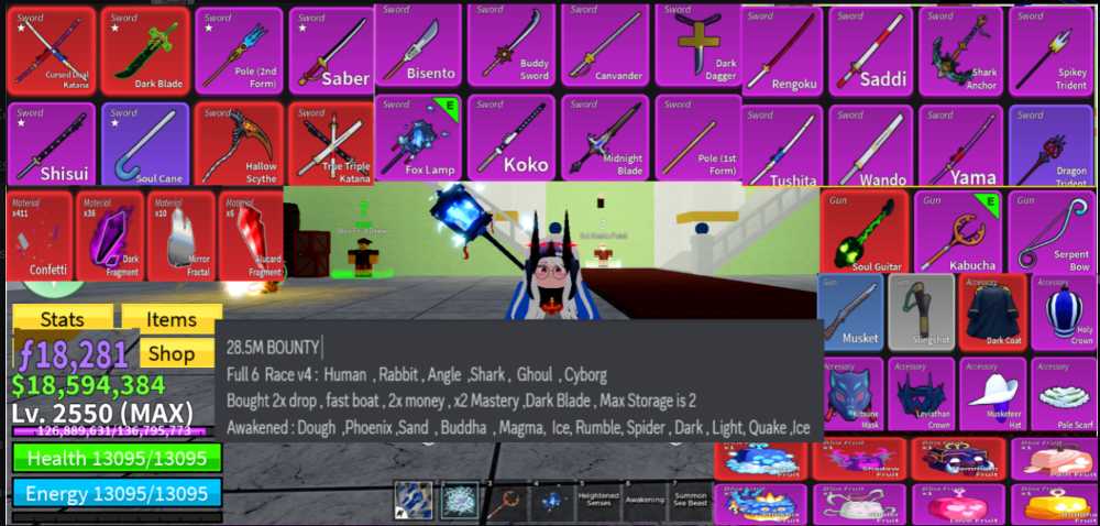#001 BLOX FRUIT GOAT - HIGH BOUNTY ACCOUNT : 28.5M BOUNTY / Full 6 Race ...