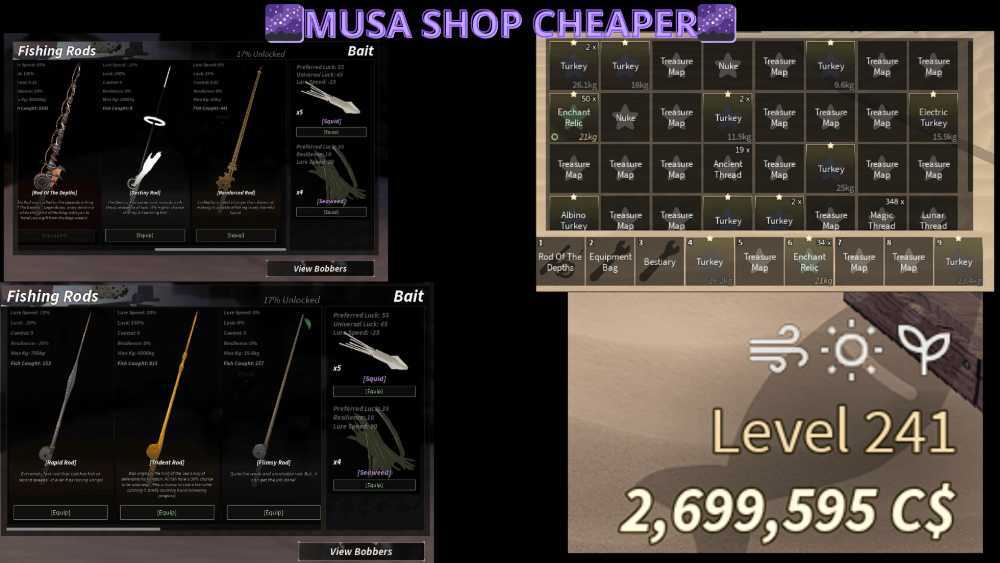 (FISCH)LVL(200+) (+2M-CASH) (ROD OF THE DEPTHS) UNVERIFIED ACCOUNT ⬇ ...