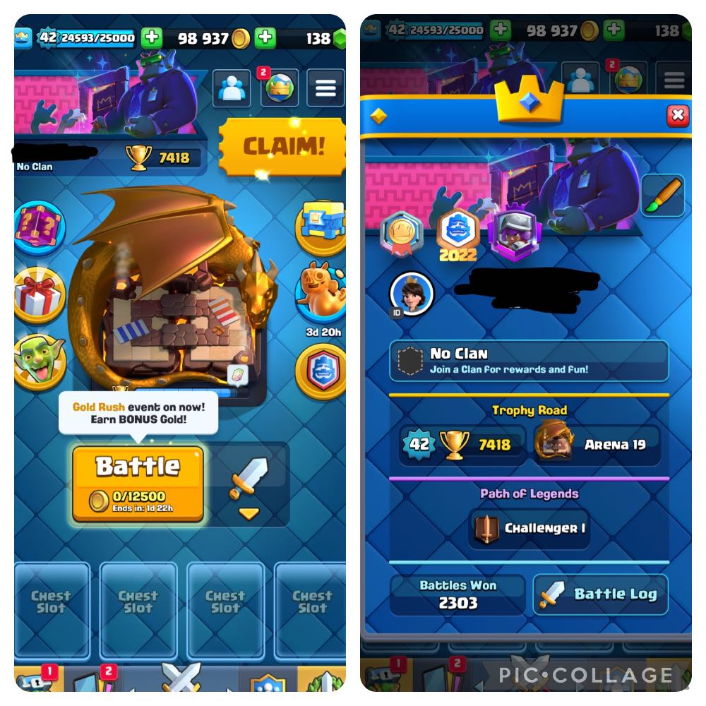 CR61!!KT-14,LEVEL-43, 20 MAX CARDS LEVEL 14 ,78 EMOTES, 5 TOWER SKINS ...