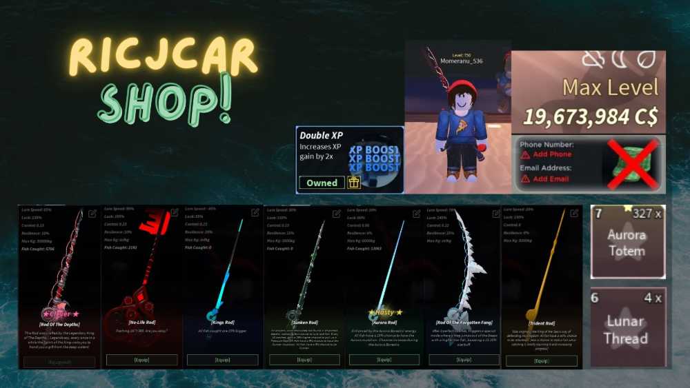 Fisch Account LV.MAX Rod Lv.750 / No - life Rod / Rod of the Depths ...