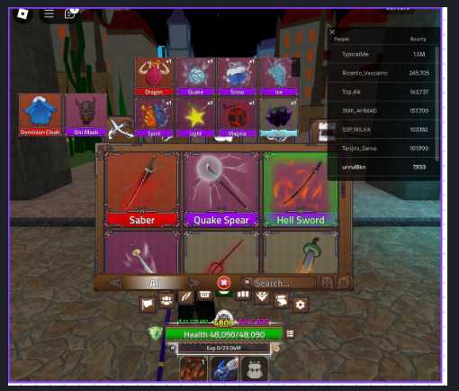 King Legacy / Dragon Inventory / Dominion Cloak / Saber / 11m Cash ...