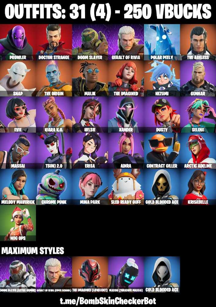 PC/PSN/XBOX 31 SKINS Doctor Strange , Prowler , Doom Slayer Astro Armor ...