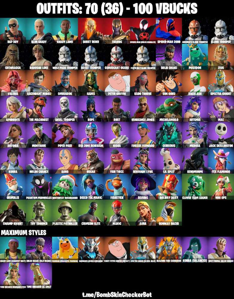 70 SKINS+GET GRIDDY+BACKLASH+SKULL TROOPER+TOY TROOPER+PLASTIC ...