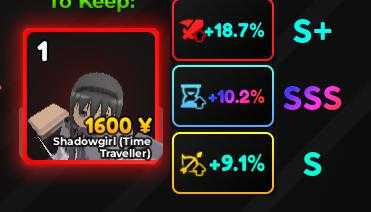 Shadow Girl/Homuru (Time Traveller) SSS SPA Stat GG | Anime Adventure