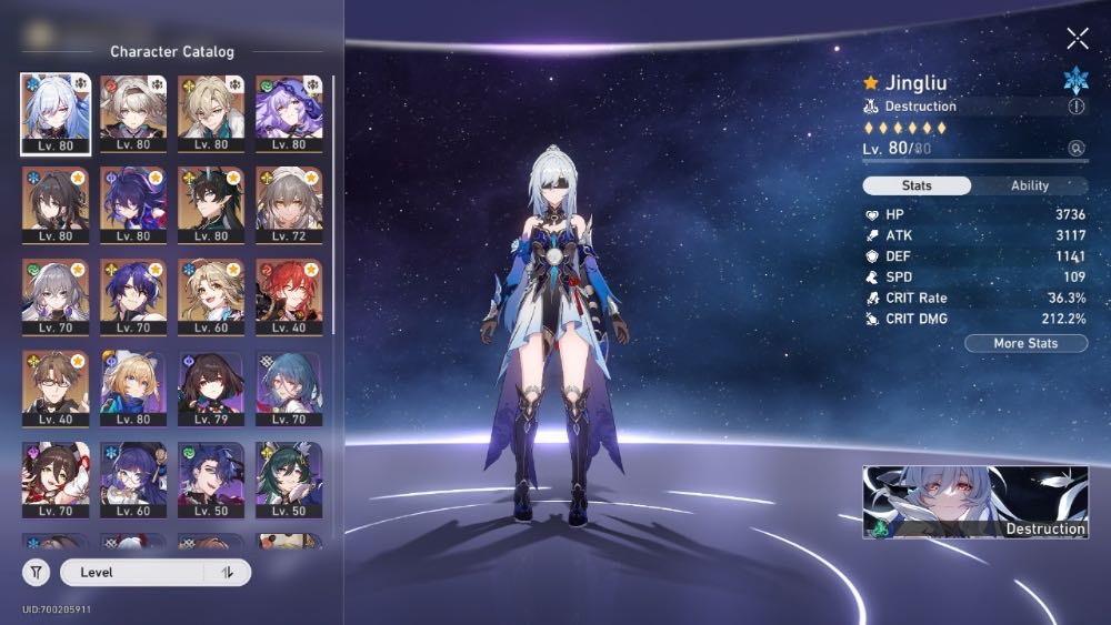 CHEAP️EU server ( 20 five stars ⭐️) Jingliu + Jinglius LC + Firefly ...