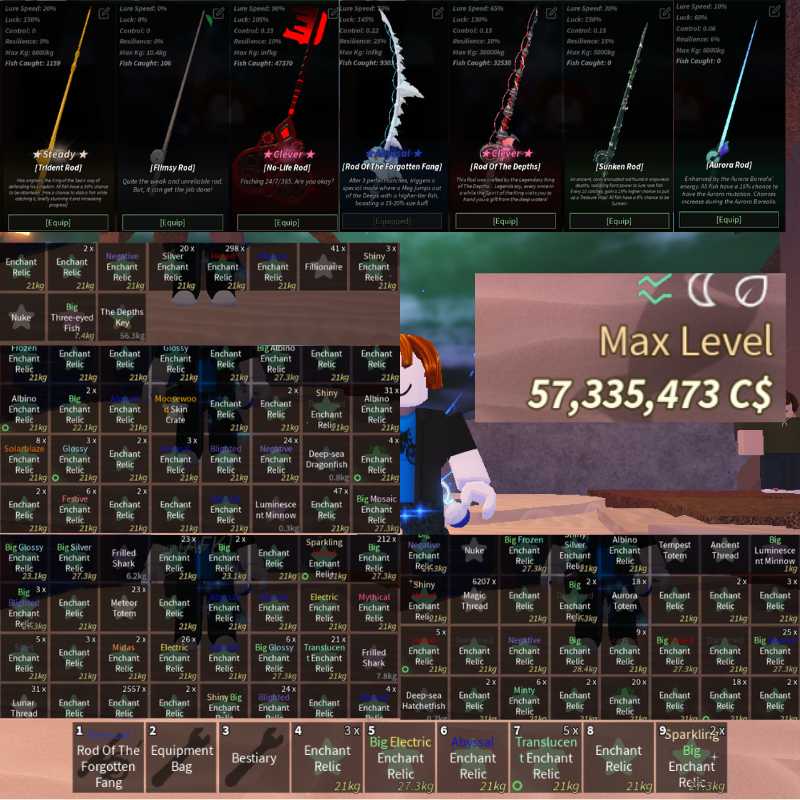 ID20_Fisch | Level 750 Max- 57m C$ | Rod of the Forgotten Fang, No-Life ...