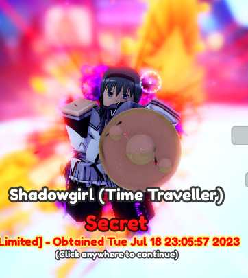 (CHEAPEST PRICE) Shadowgirl (Homura) AA (Anime Adventures) Evo Time Travel